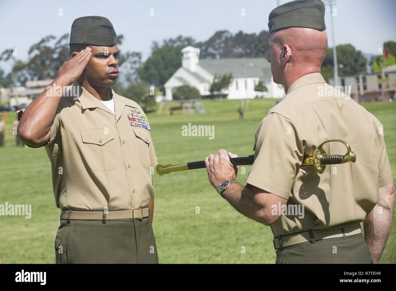 U.S. Marine Sgt. Maj. Lonnie N. Travis reports to Brig. Gen. David A ...