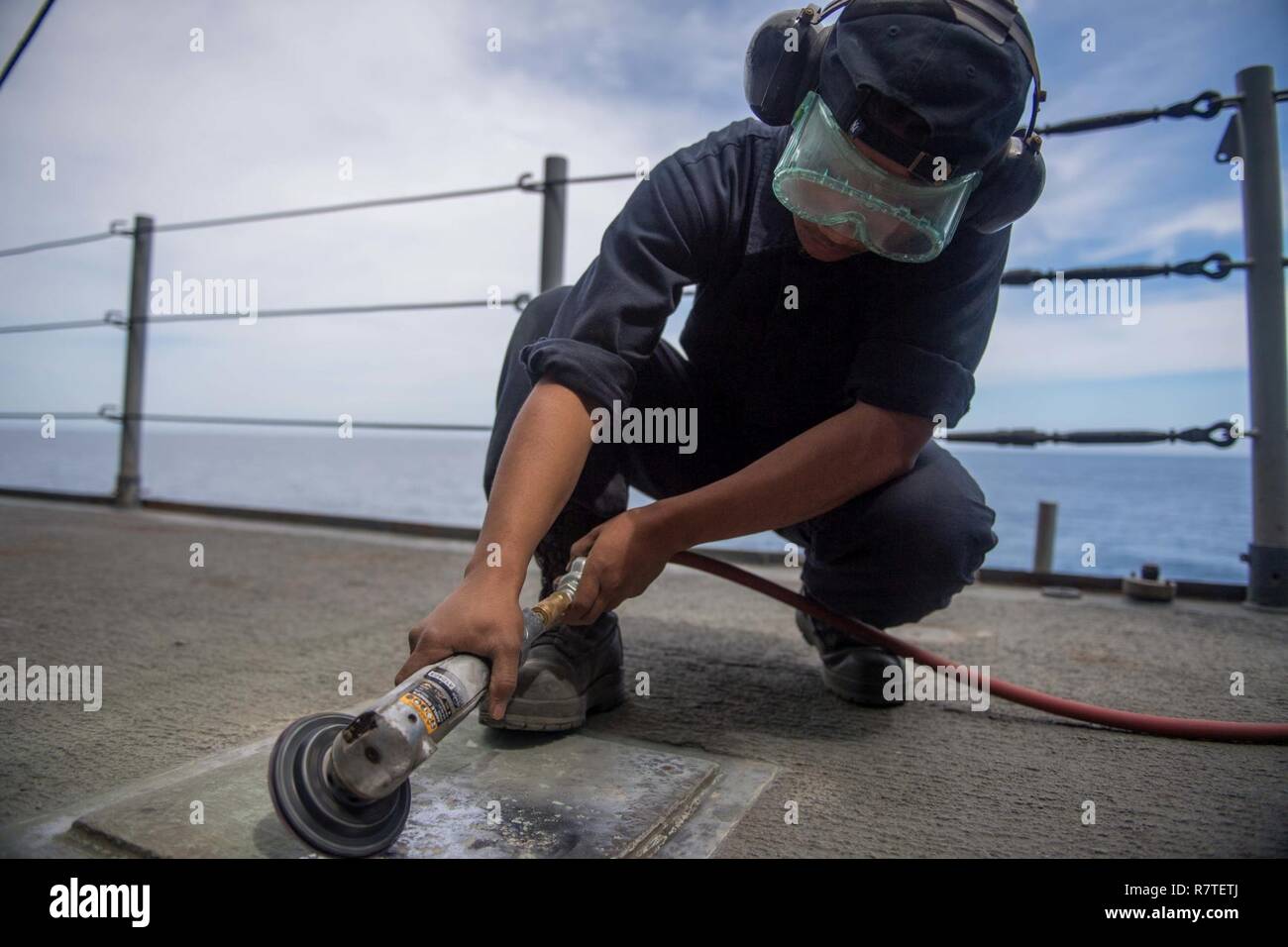 PACIFIC OCEAN (April 6, 2017) Seaman Rim Latdrik, from Majuro, Marshall ...