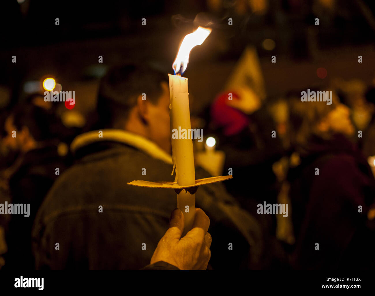 Rome, Italy. 10th Dec, 2018. Torchlight in Rome to celebrate the 70th ...