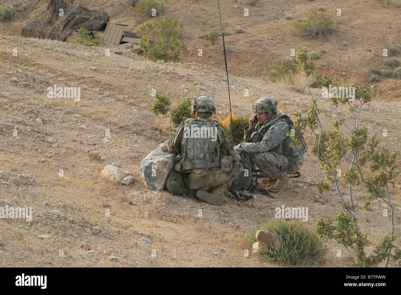 U.S. Army Soldiers of 1st Battalion, 30th Infantry Regiment, call in ...