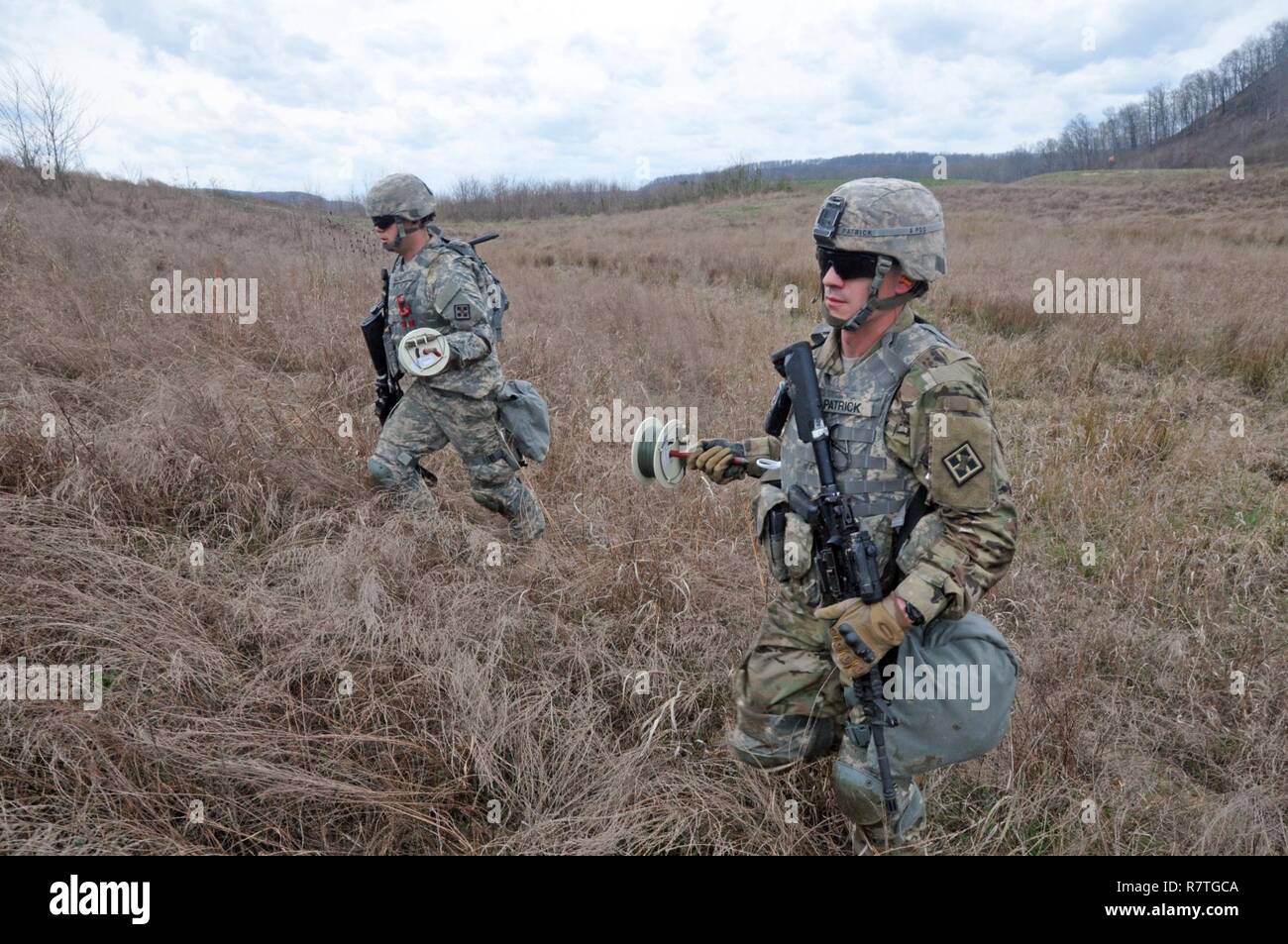 U.S. Army Reserve Spc. Aaron Elliott, left, and Sgt. Daniel Patrick ...