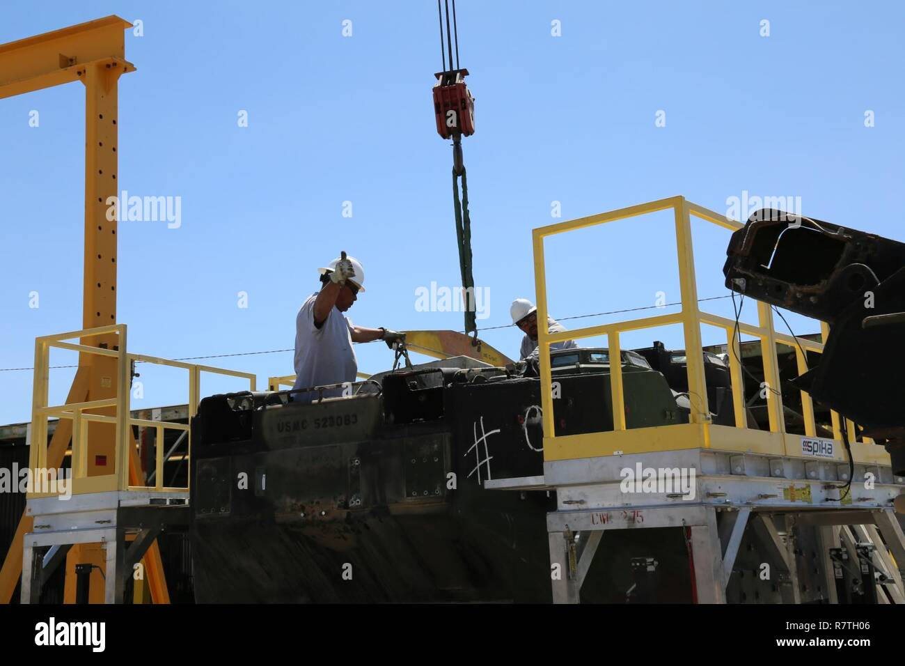 (Left) Daniel Espinoza and Fred Steens, riggers for Material Handling ...