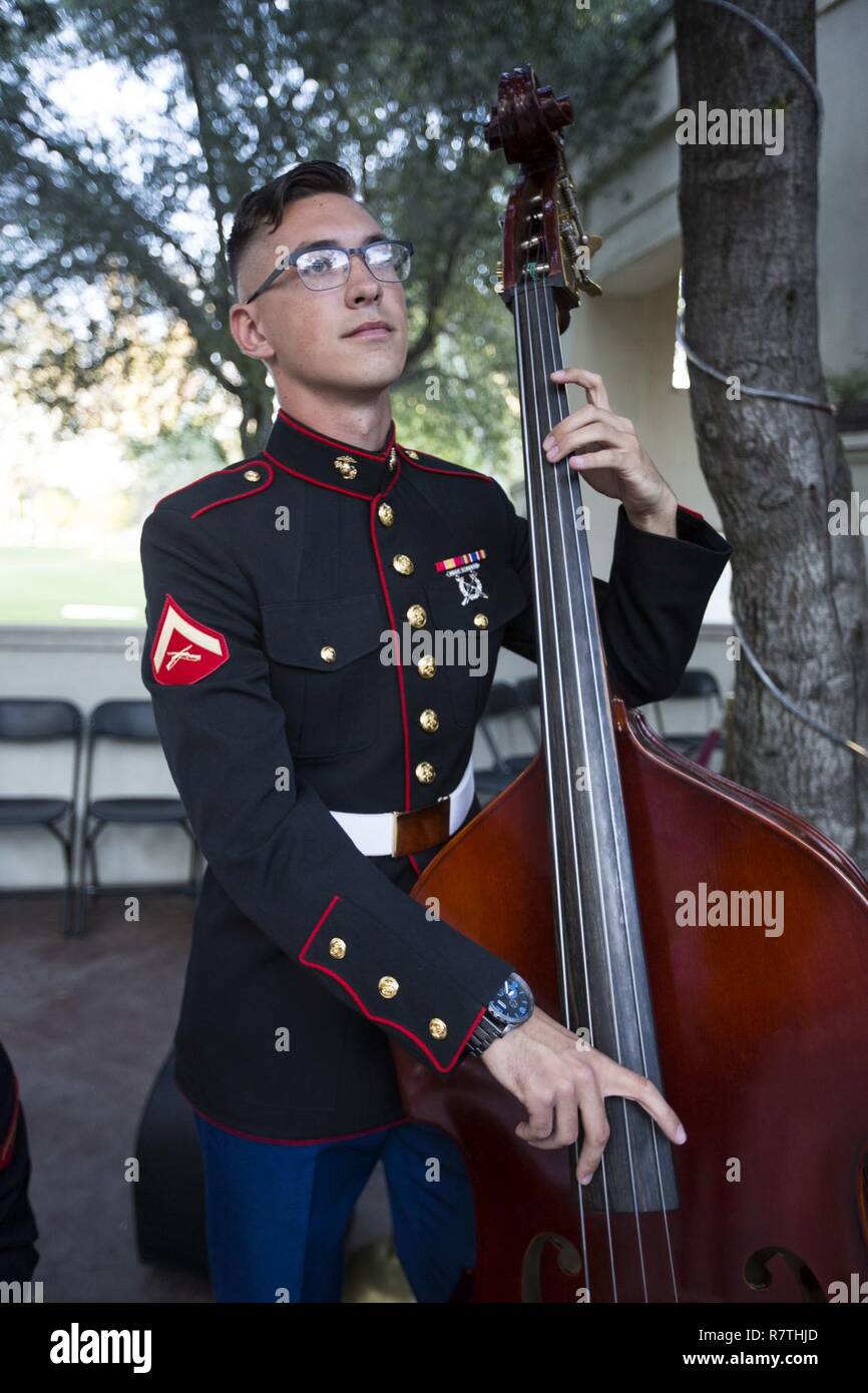 U.S.Marine Corps Lance Cpl. Eric Shulman, a musician with the 1st ...