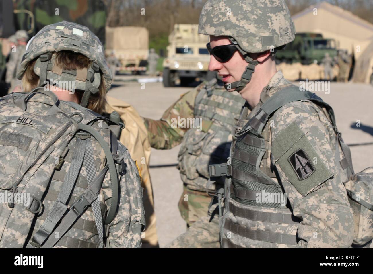 76th Infantry Brigade Combat Team, Nighthawks, setup the main ...