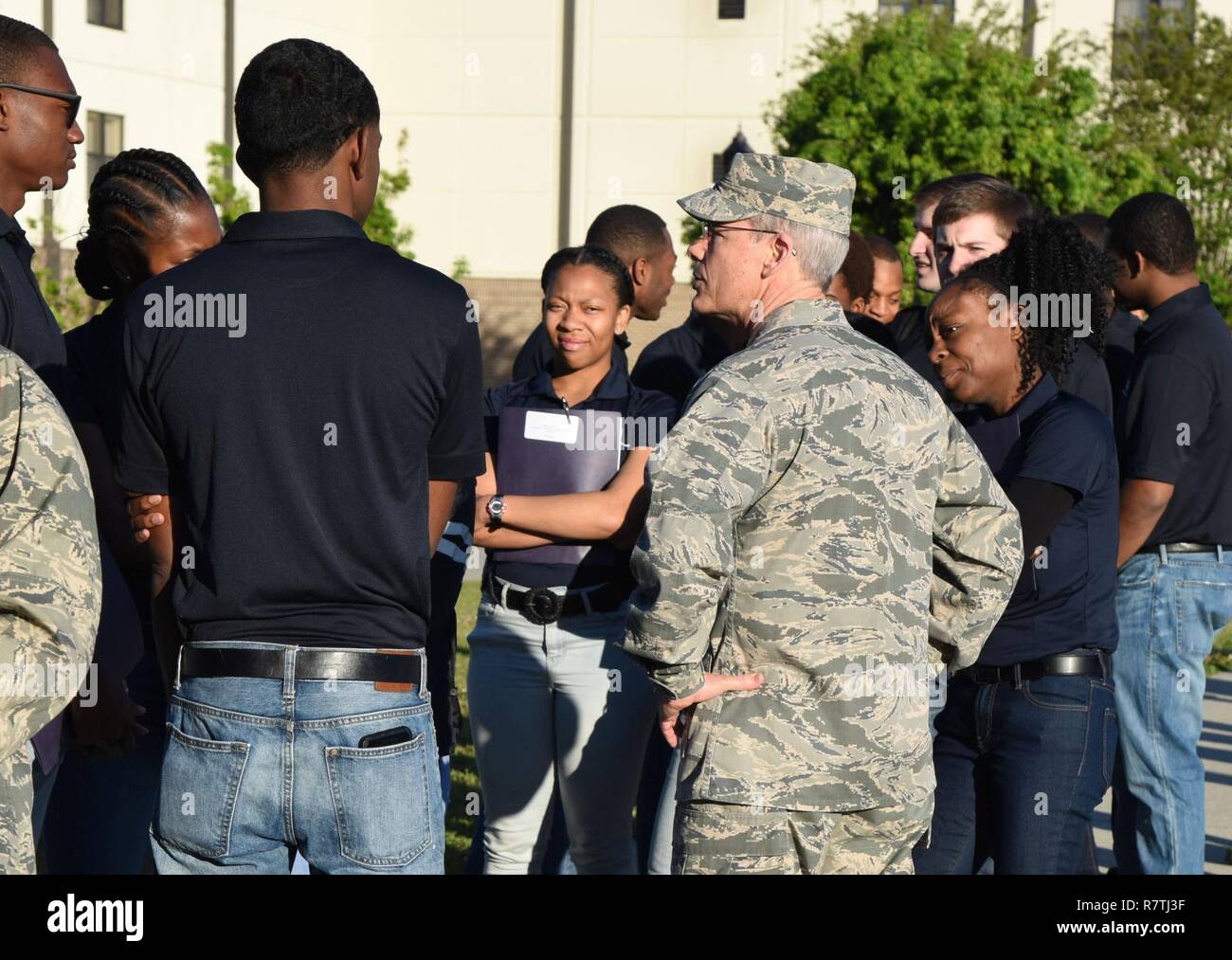Maj. Gen. Robert LaBrutta, 2nd Air Force commander, visits with Air ...