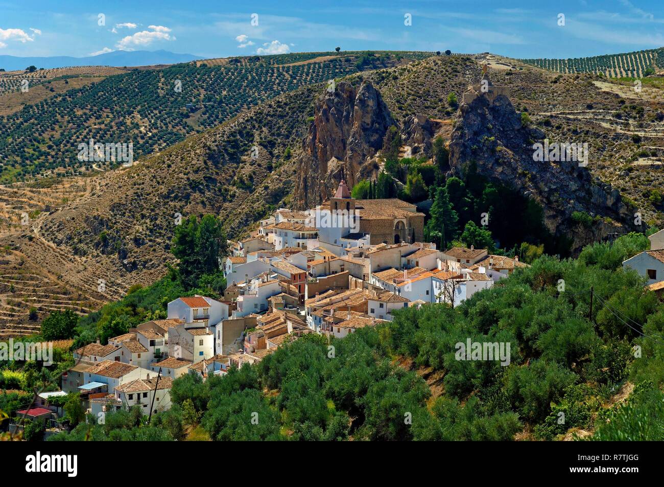 Panoramic view, Castril, Granada province, Region of Andalusia, Spain ...