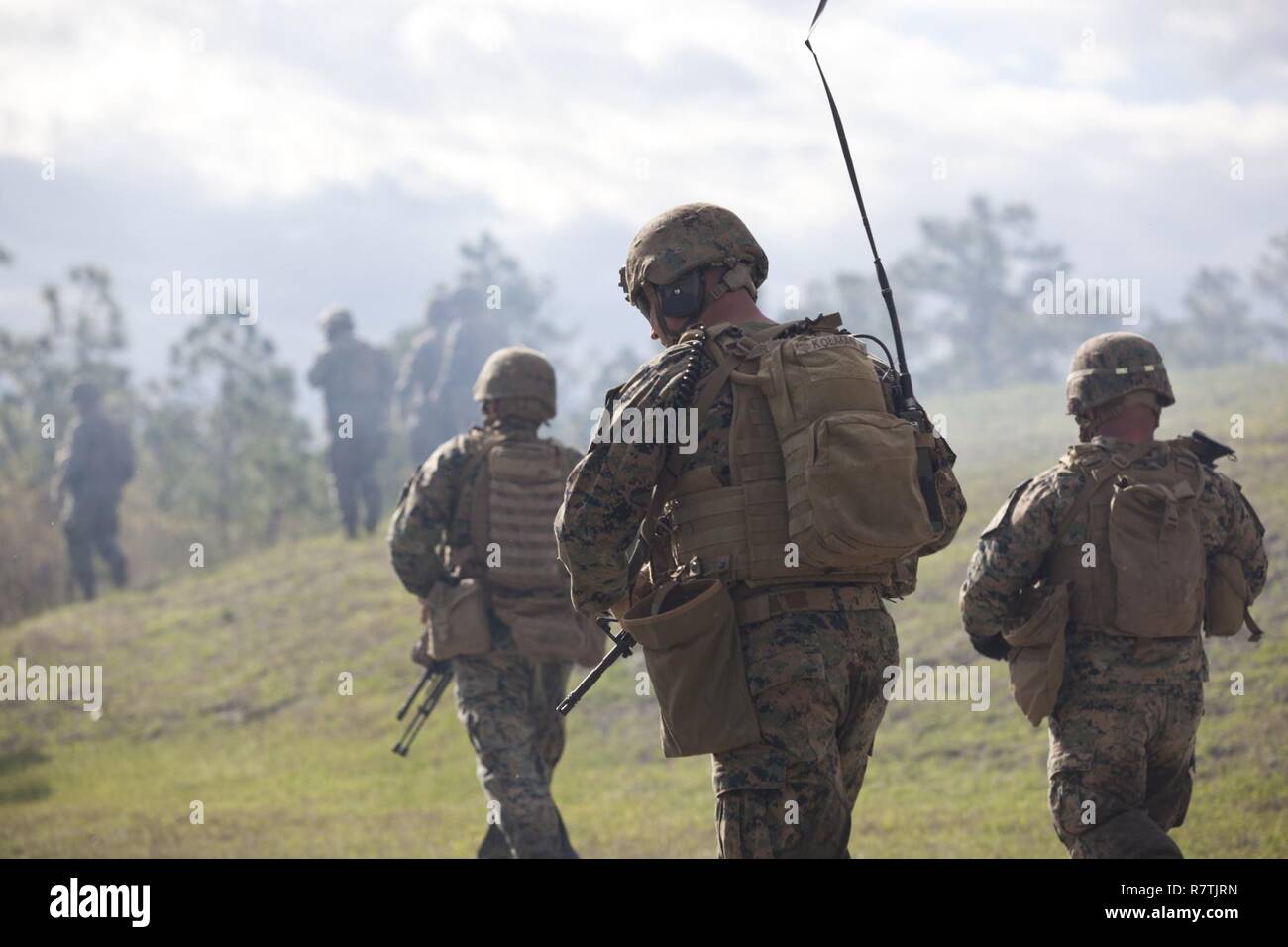 U.S. Marines attached to Advanced Infantry Training Battalion, School ...