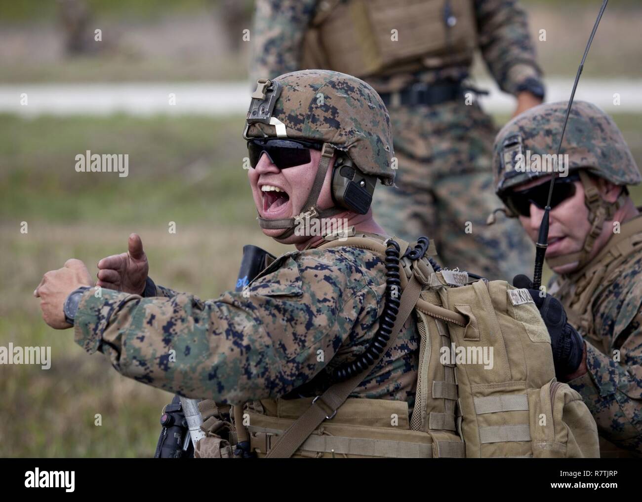 A U.S. Marine attached to Advanced Infantry Training Battalion, School ...