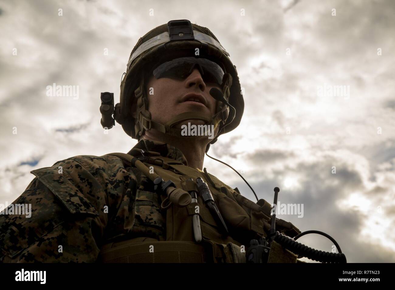 A U.S. Marine attached to Advanced Infantry Training Battalion, School ...