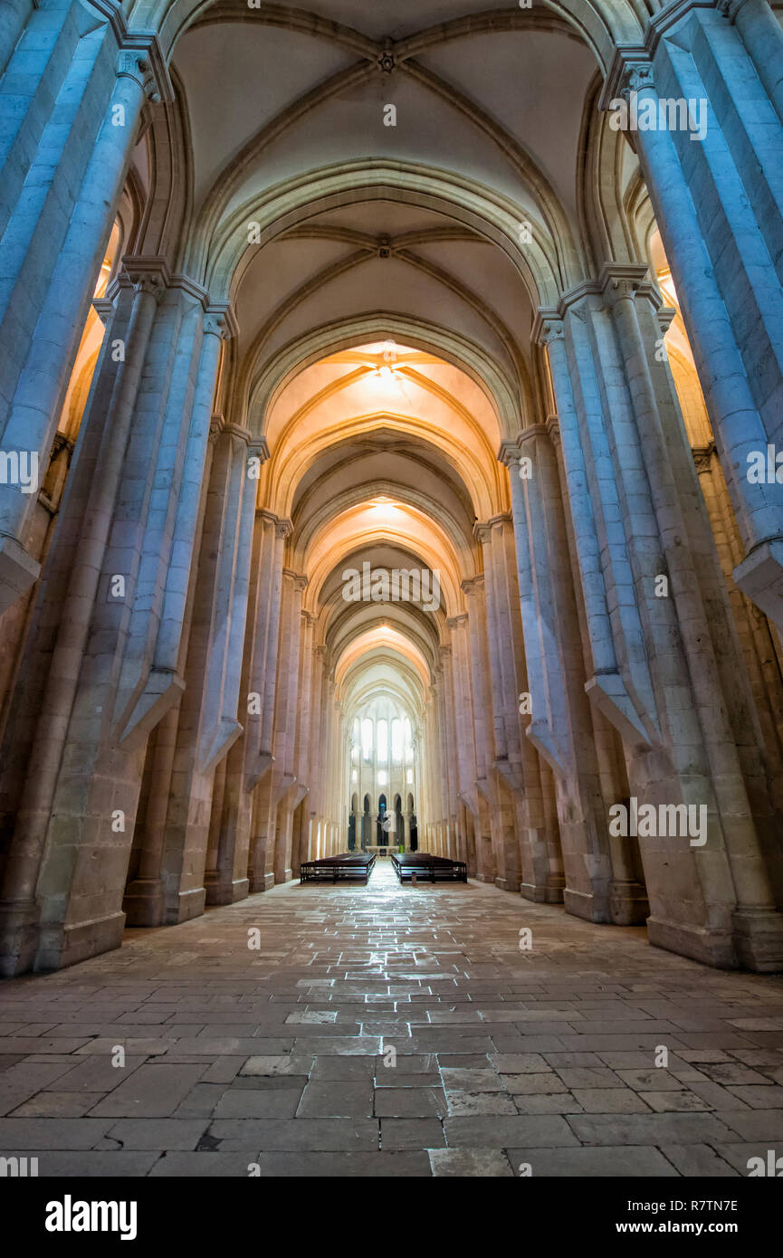 Alcobaca monastery interior nave hi-res stock photography and images ...