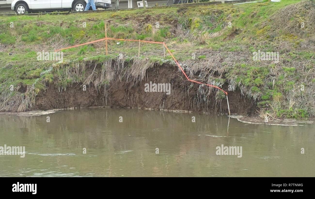 Part of a levee in the Bridgeton area of Portland is experiencing ...