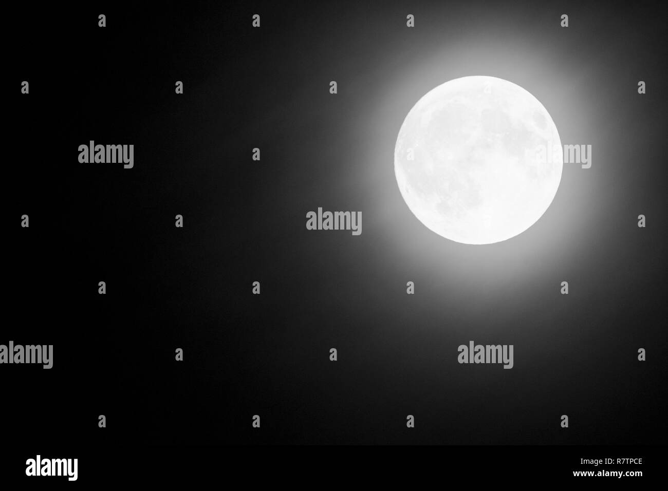 Moon on sky cloudy Black and White Stock Photos & Images - Alamy