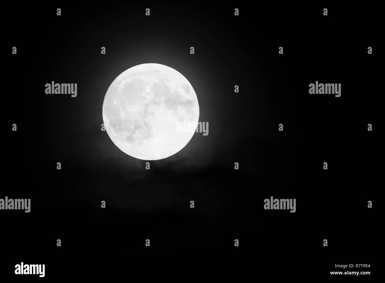 Moon on sky cloudy Black and White Stock Photos & Images - Alamy