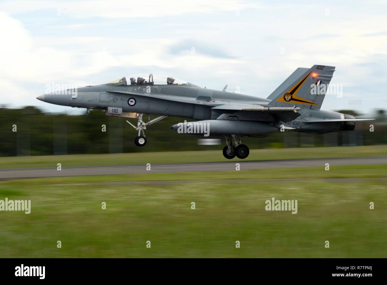 A Royal Australian Air Force F-18A Hornet takes off from RAAF ...
