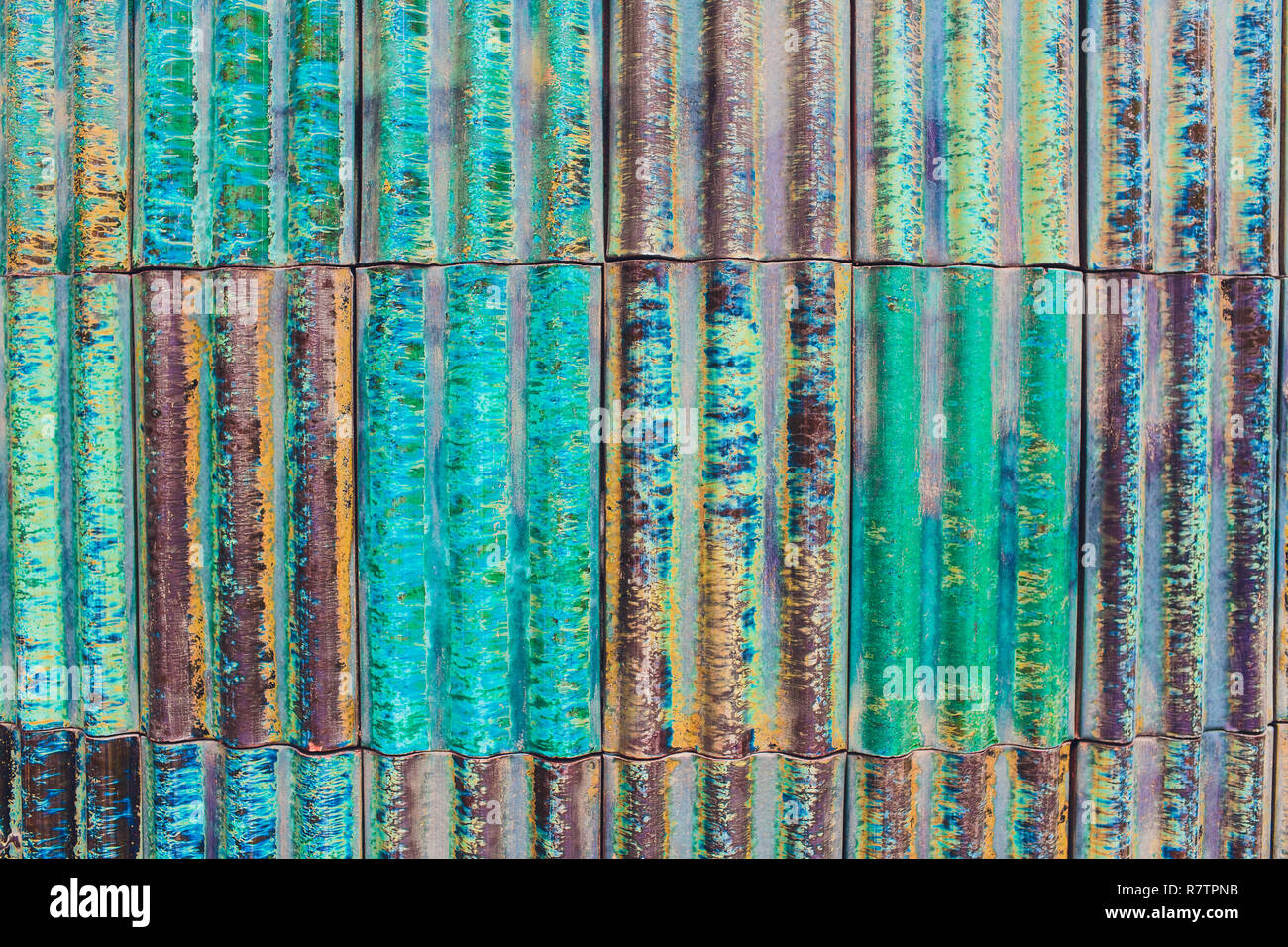 Colorful stone block wall metall old retro Stock Photo - Alamy