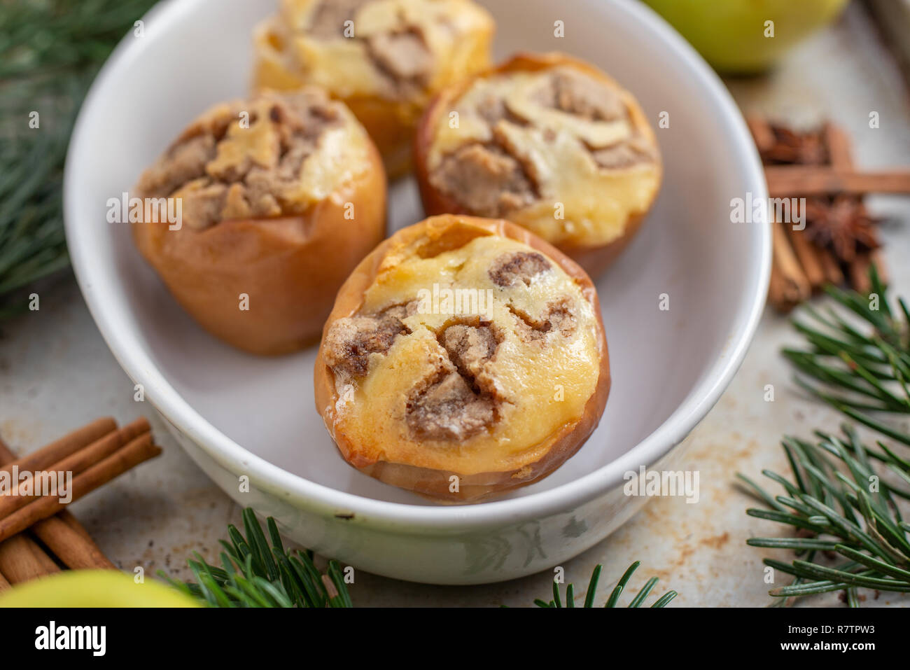 Baked stuffed apples Stock Photo - Alamy