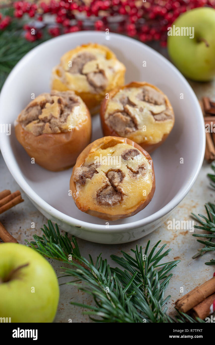 Baked stuffed apples Stock Photo - Alamy