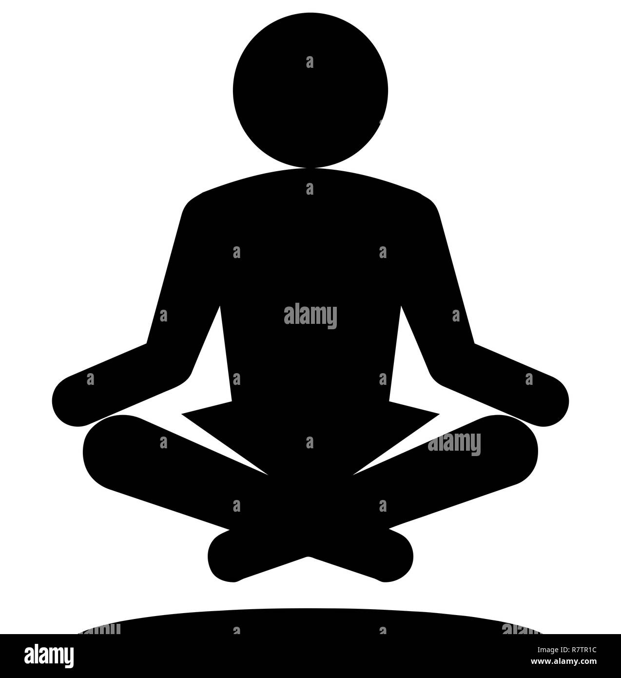 meditation spiritual zen spirit person silhouette illustration Stock ...