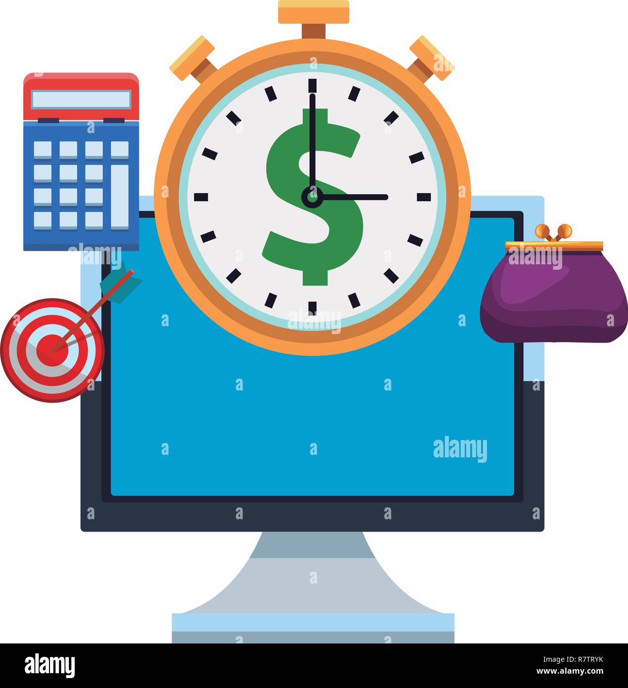 computer with stopwatch Stock Vector Image & Art - Alamy