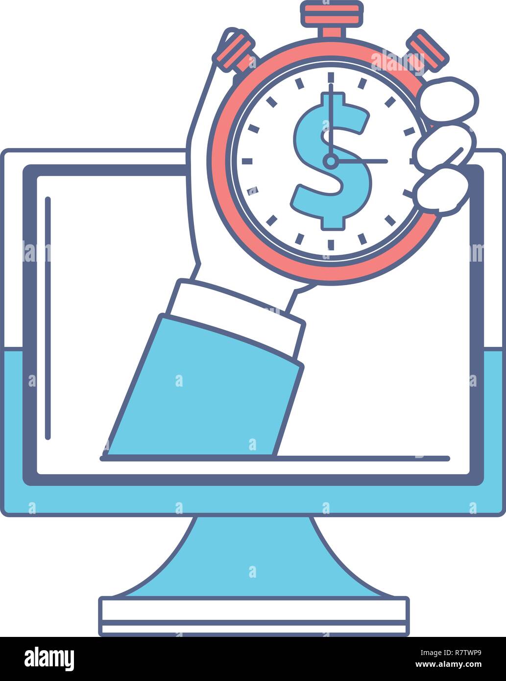 computer with stopwatch Stock Vector Image & Art - Alamy