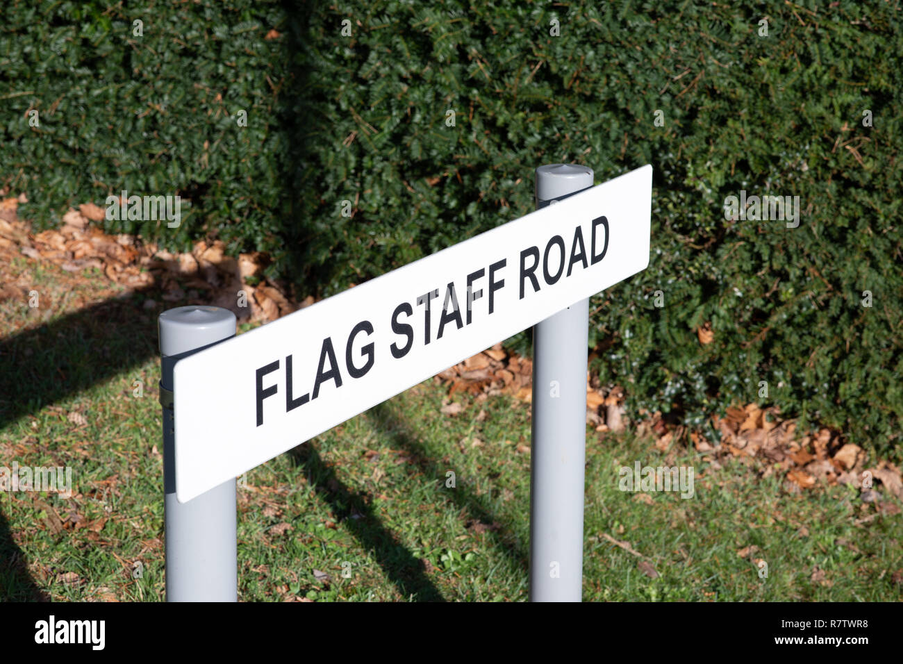 BRNC Britannia Royal Naval College Flag Staff Road Stock Photo - Alamy