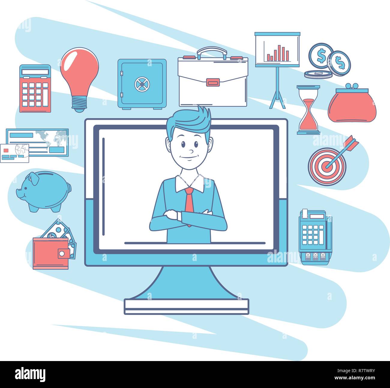 computer and businessman Stock Vector Image & Art - Alamy
