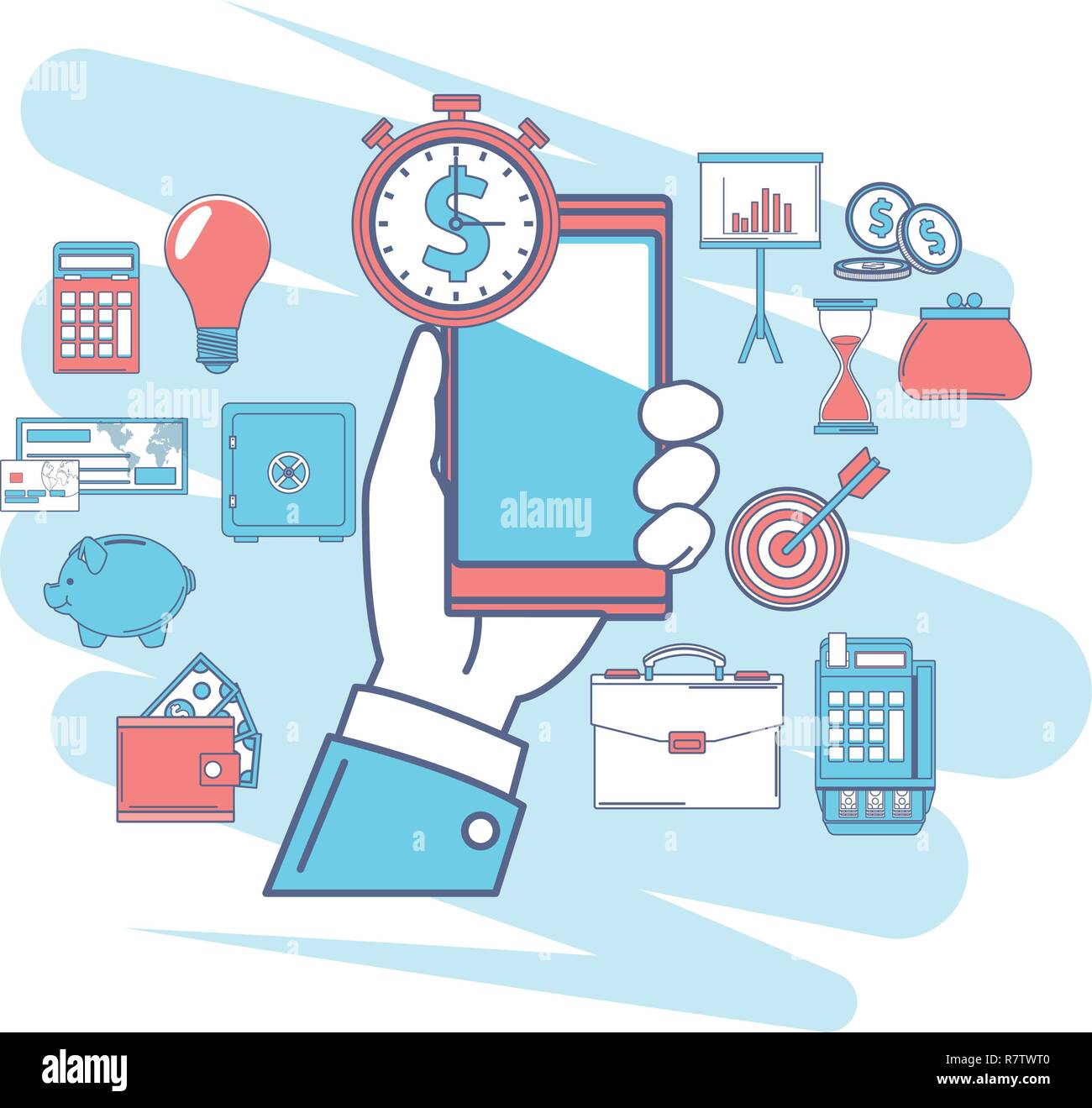 cellphone and stopwatch Stock Vector Image & Art - Alamy