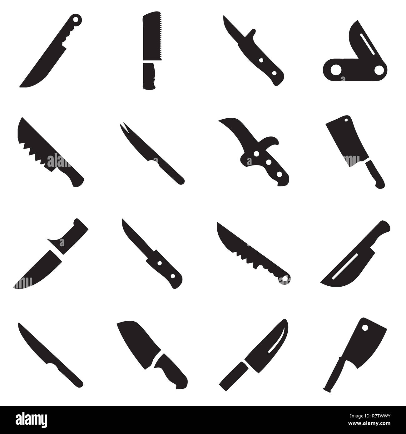 Kitchen knife icon flat Cut Out Stock Images & Pictures - Alamy