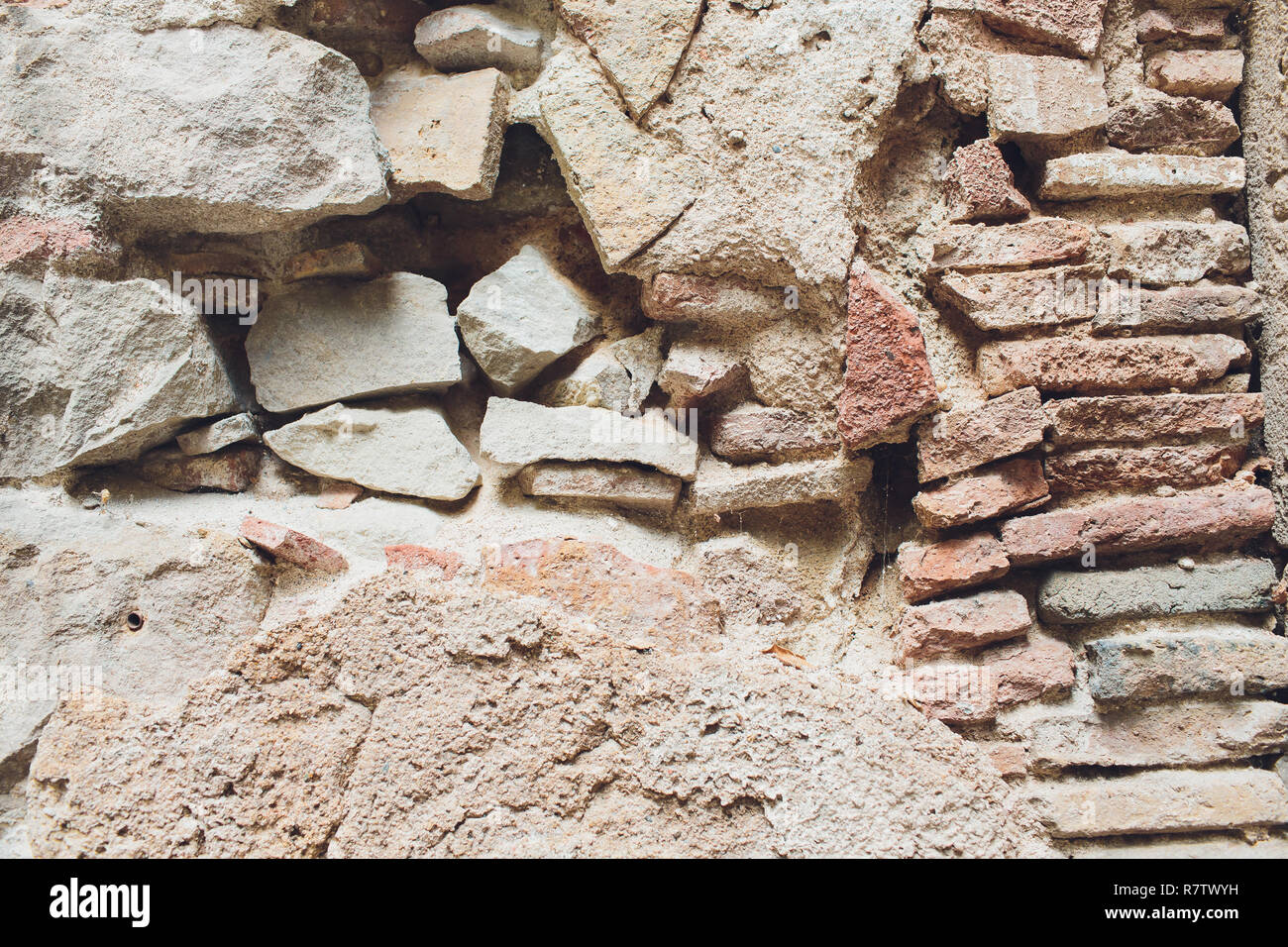 Background old vintage brick wall, real photo Stock Photo - Alamy