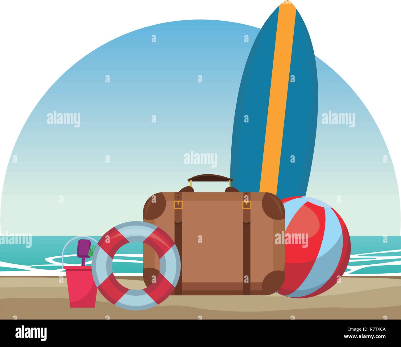 beach items seascape Stock Vector Image & Art - Alamy