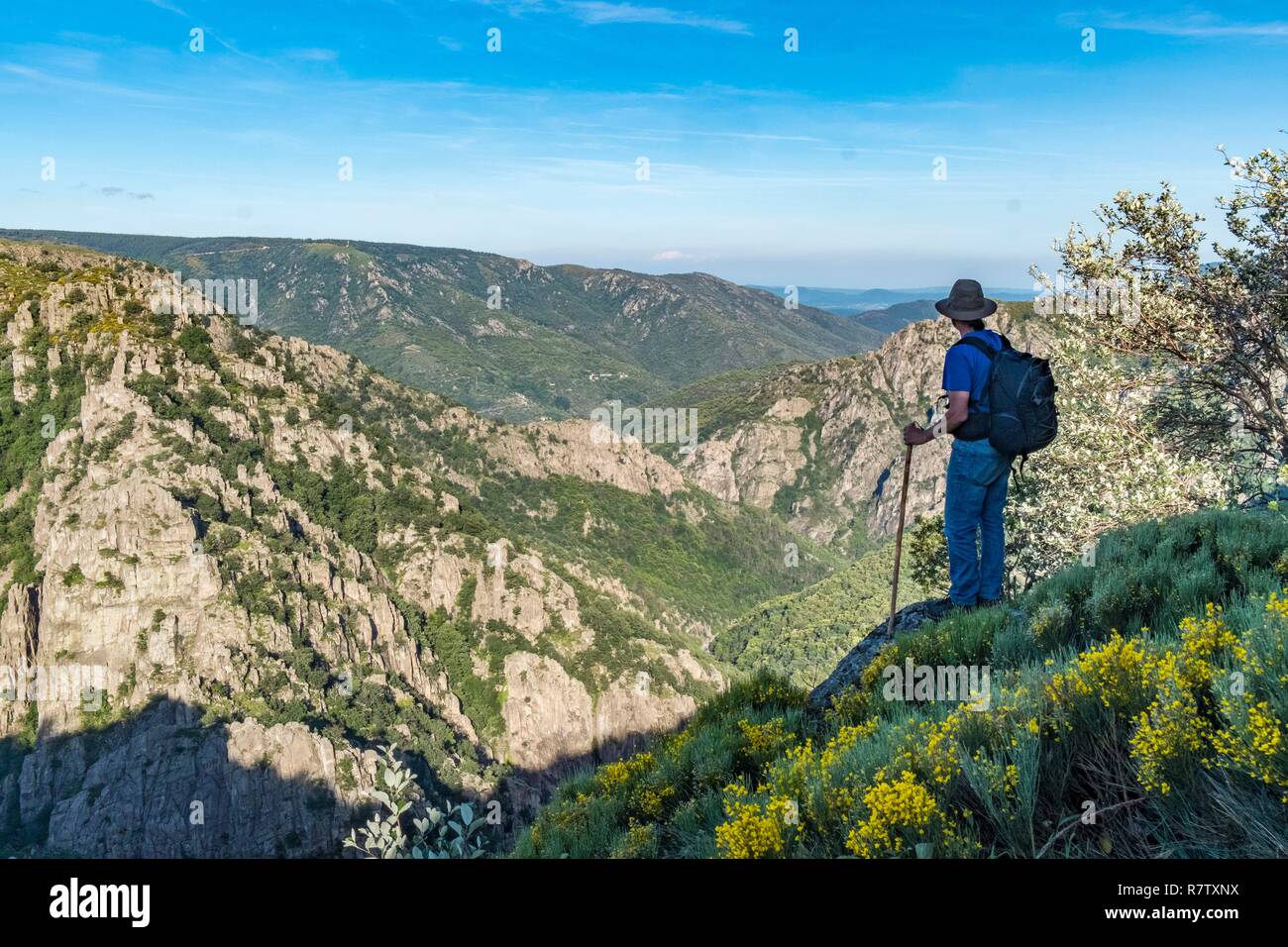 France, Lozere, La Garde Guerin, the gorges of Chassezac River Stock ...
