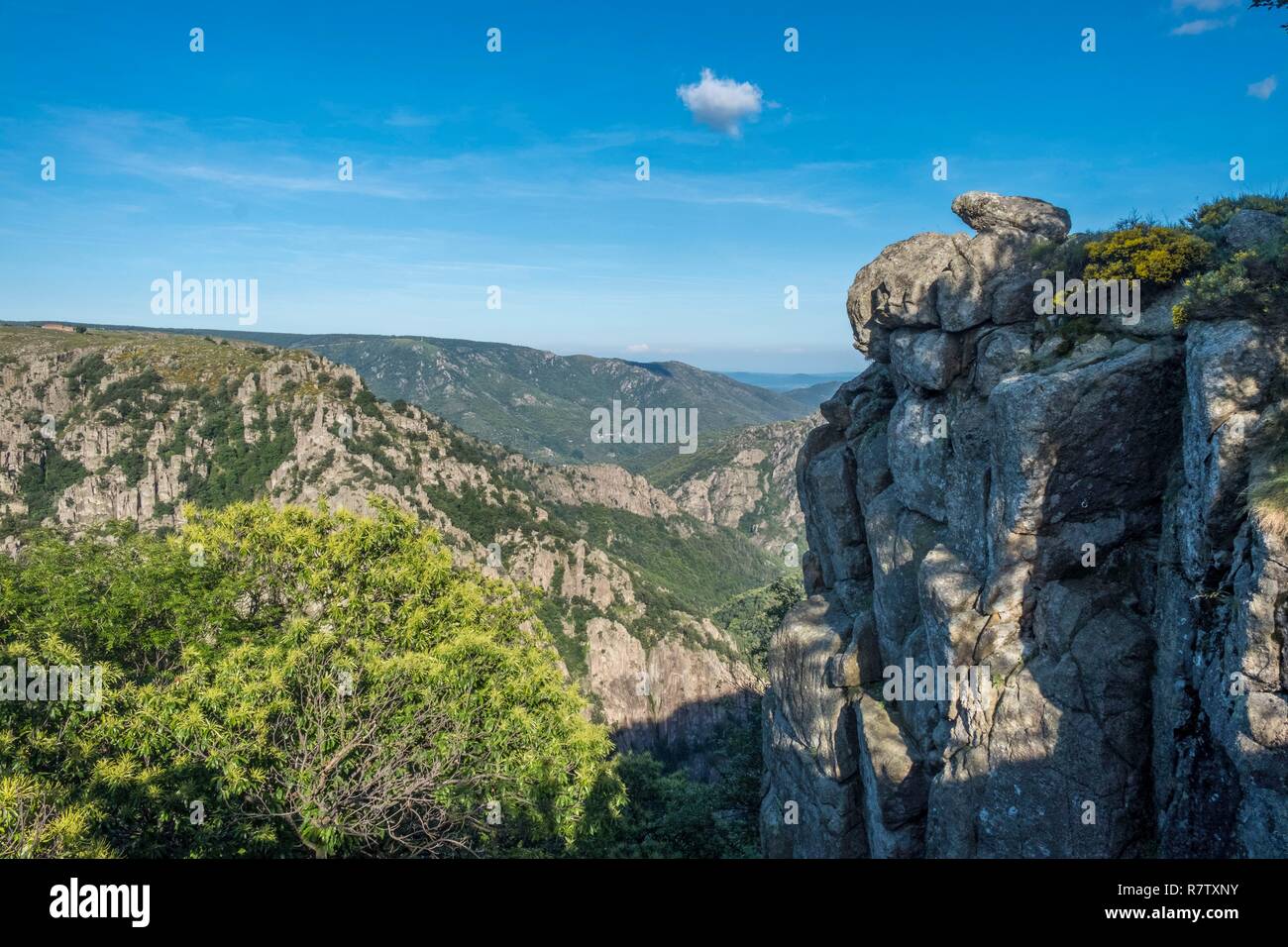France, Lozere, La Garde Guerin, the gorges of Chassezac River Stock ...