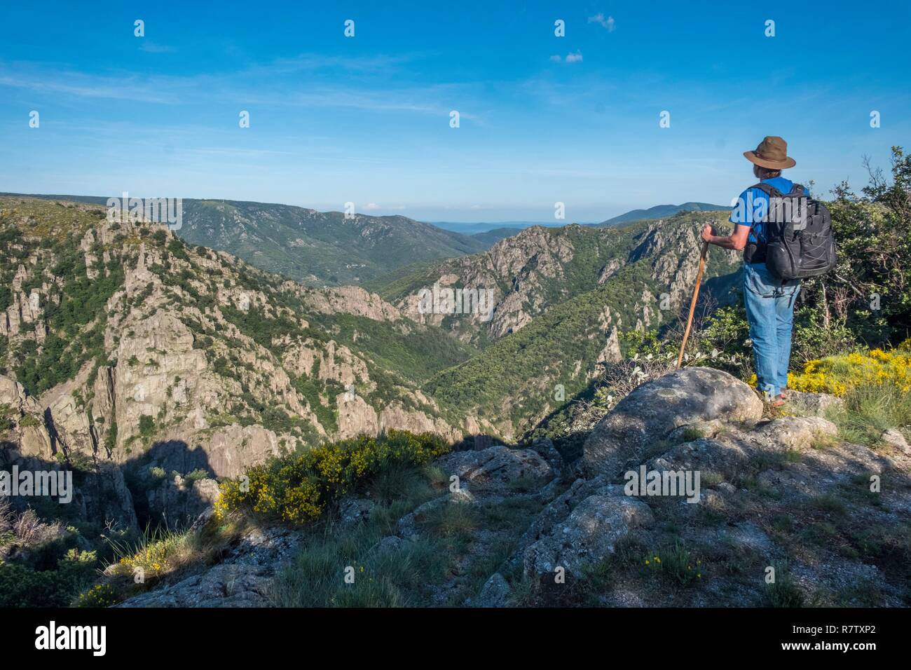 France, Lozere, La Garde Guerin, the gorges of Chassezac River Stock ...