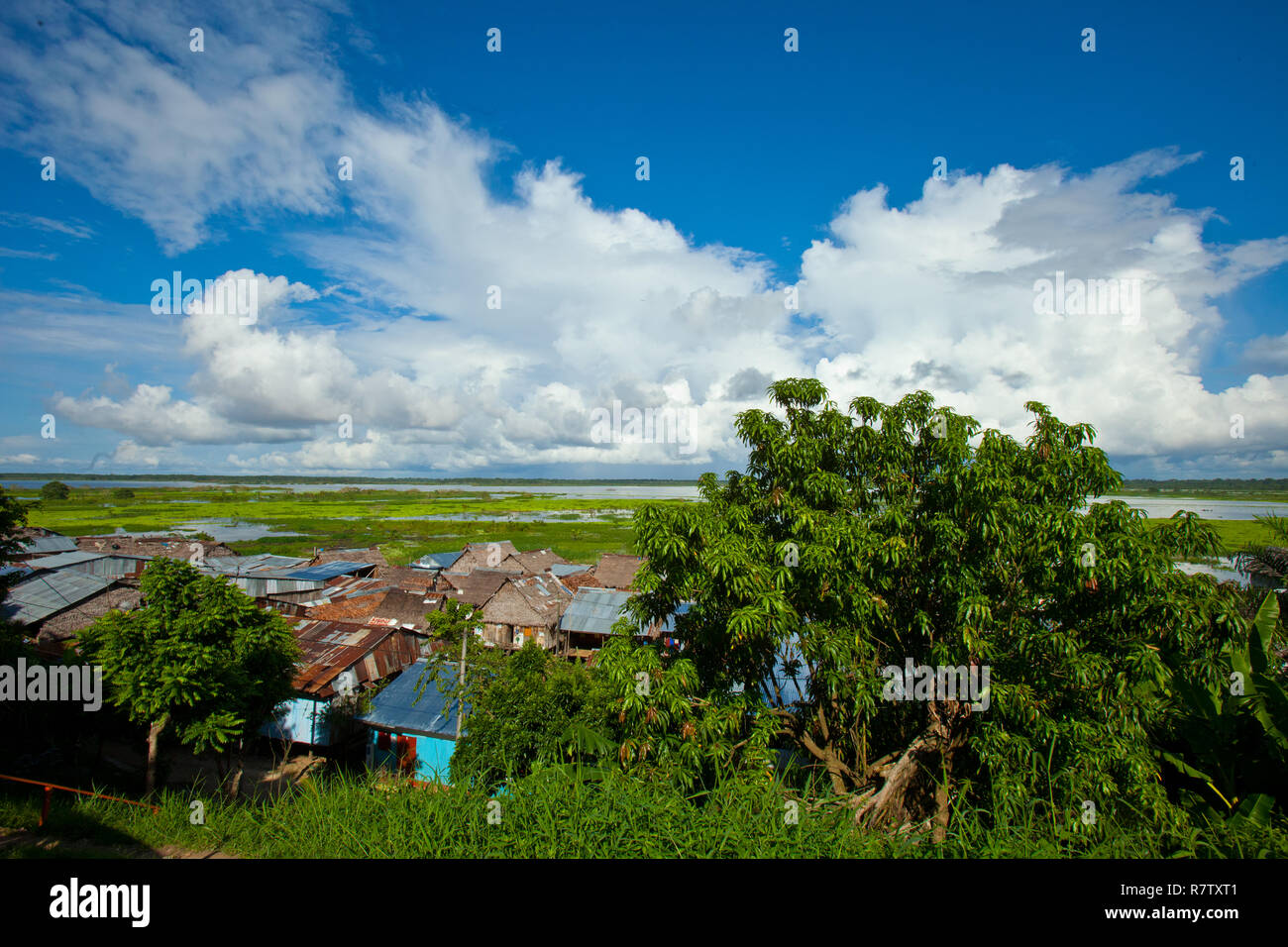 Belen ,a poor village in the beginning of Amazon river in Peru Stock ...