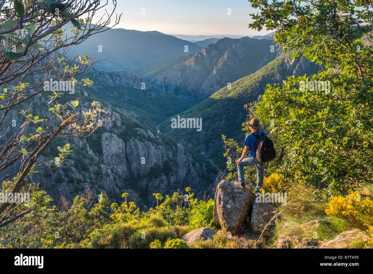France, Lozere, La Garde Guerin, the gorges of Chassezac River Stock ...
