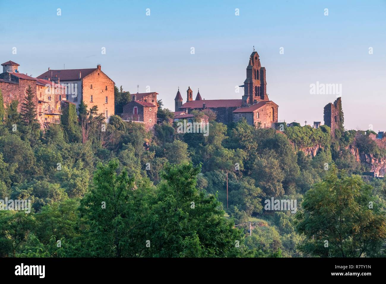 France, Haute Loire, village of Solignac sur Loire, Loire valley Stock ...