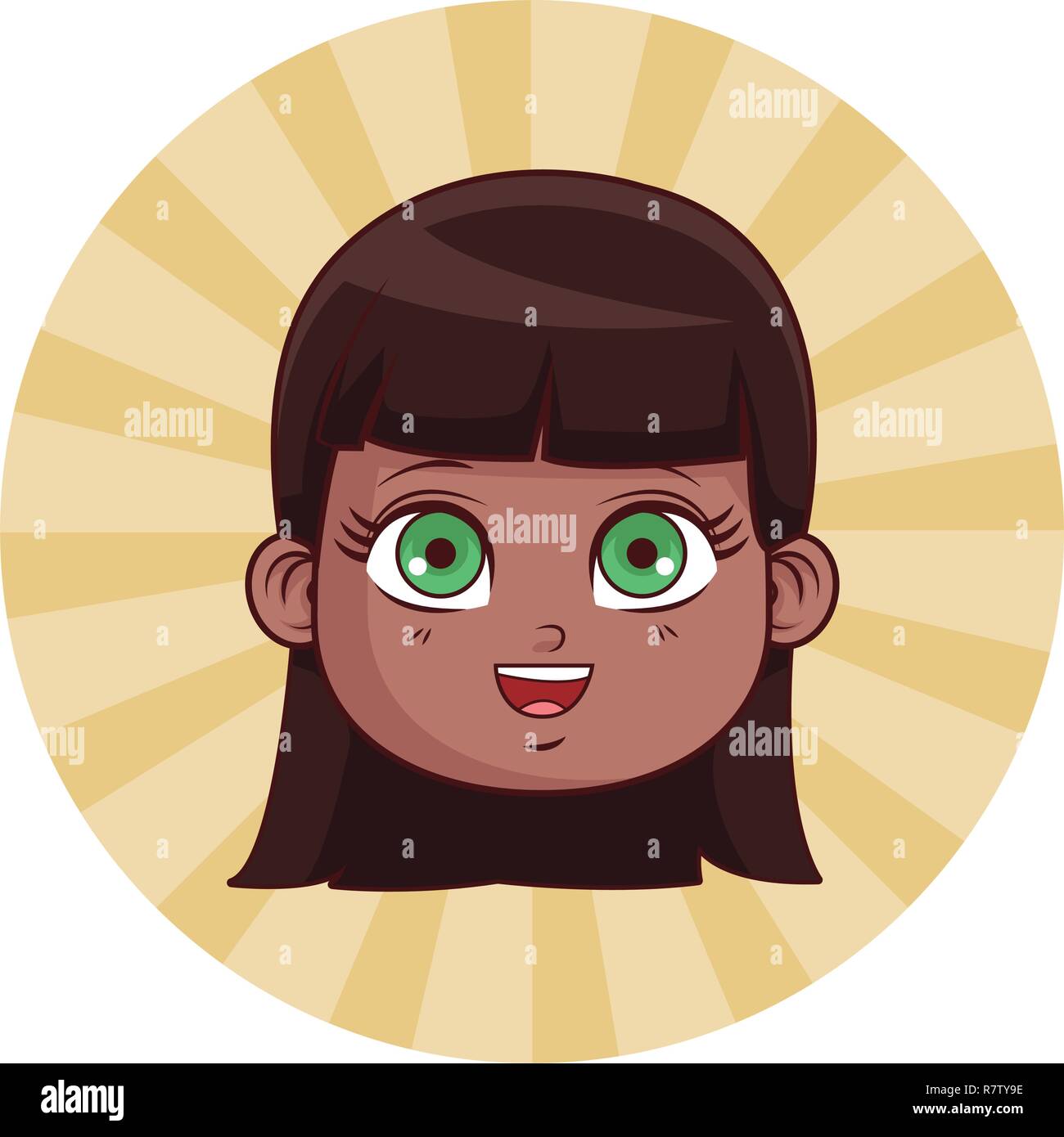 cute girl face cartoon Stock Vector Image & Art - Alamy