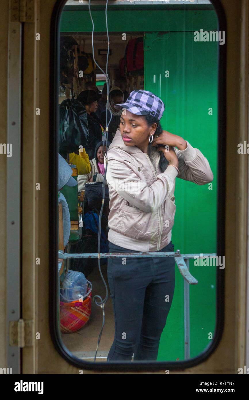 Madagascar, Highlands, Vatovavy Fitovinany region, FCE train between ...