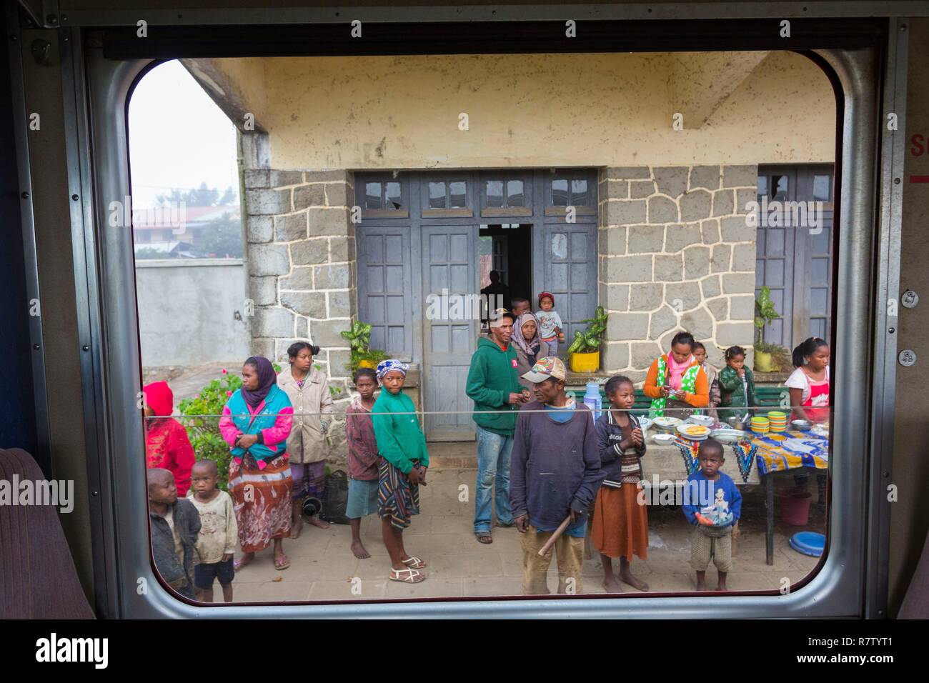 Madagascar, Highlands, Vatovavy Fitovinany region, FCE train between ...