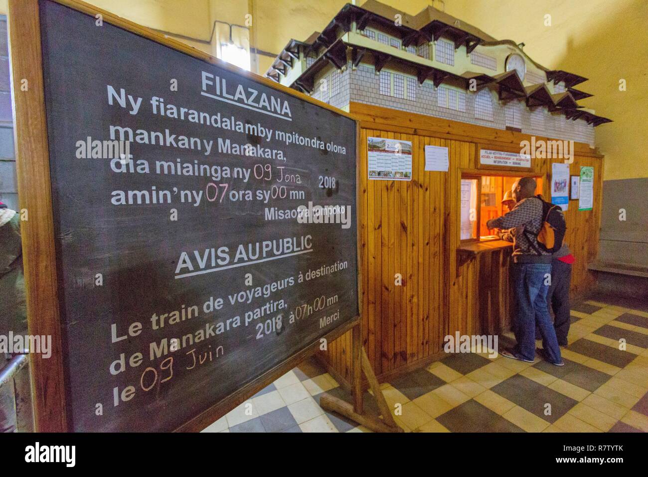Madagascar, Highlands, Haute Masiatra region, FCE train between ...