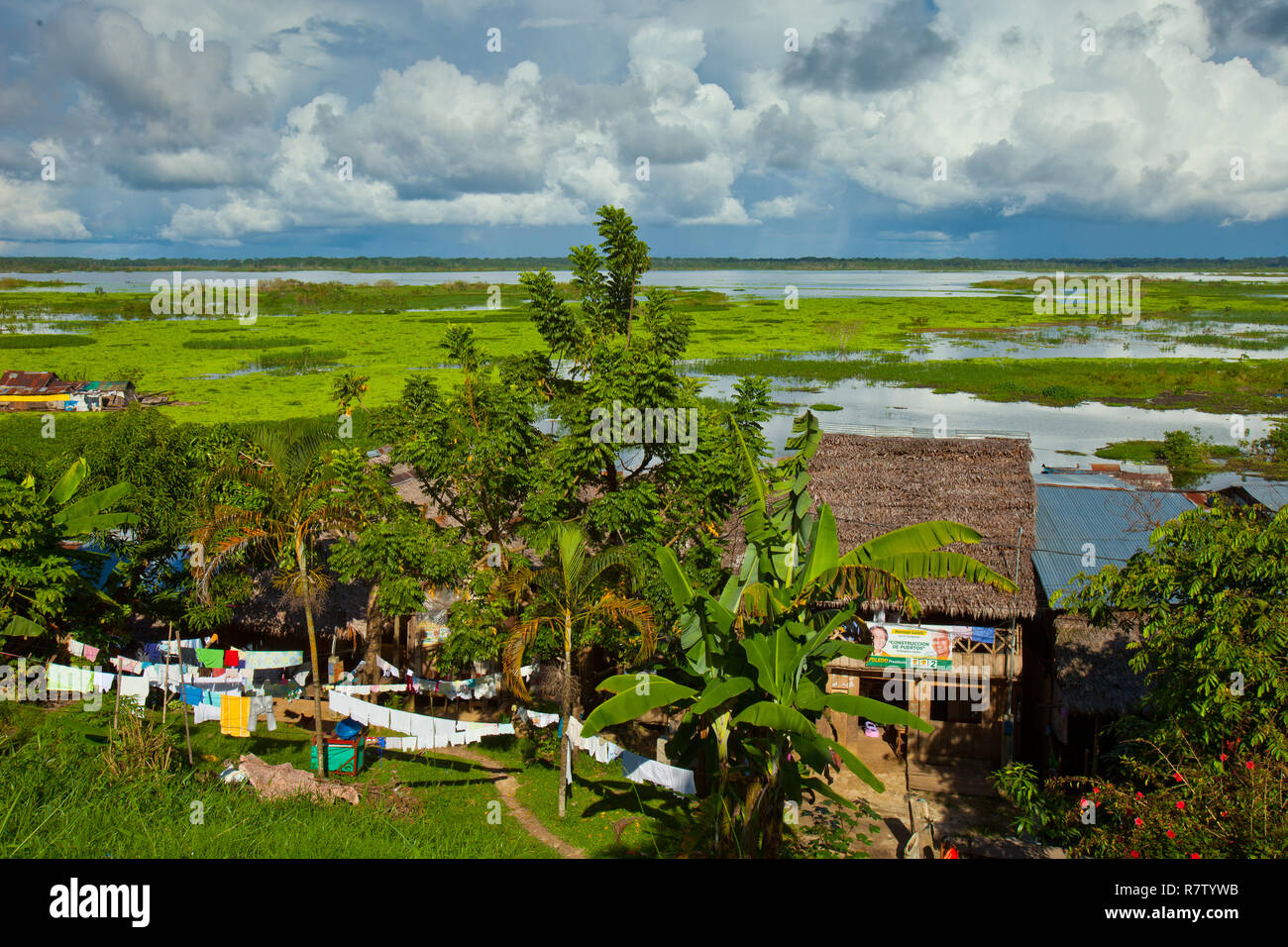 Belen ,a poor village in the beginning of Amazon river in Peru Stock ...