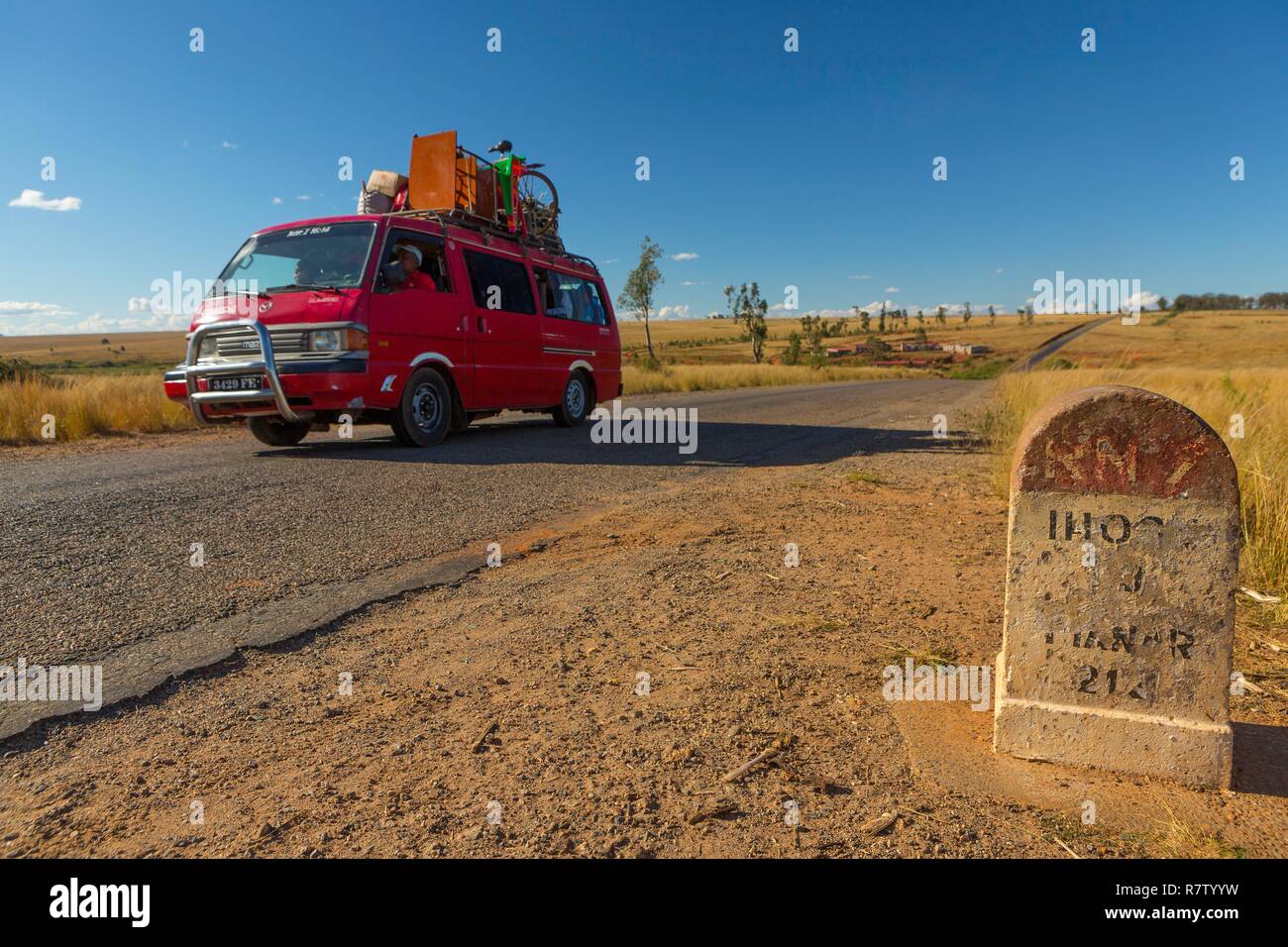 Madagascar, Ihorombe region, the National Highway 7, a bush taxi Stock ...