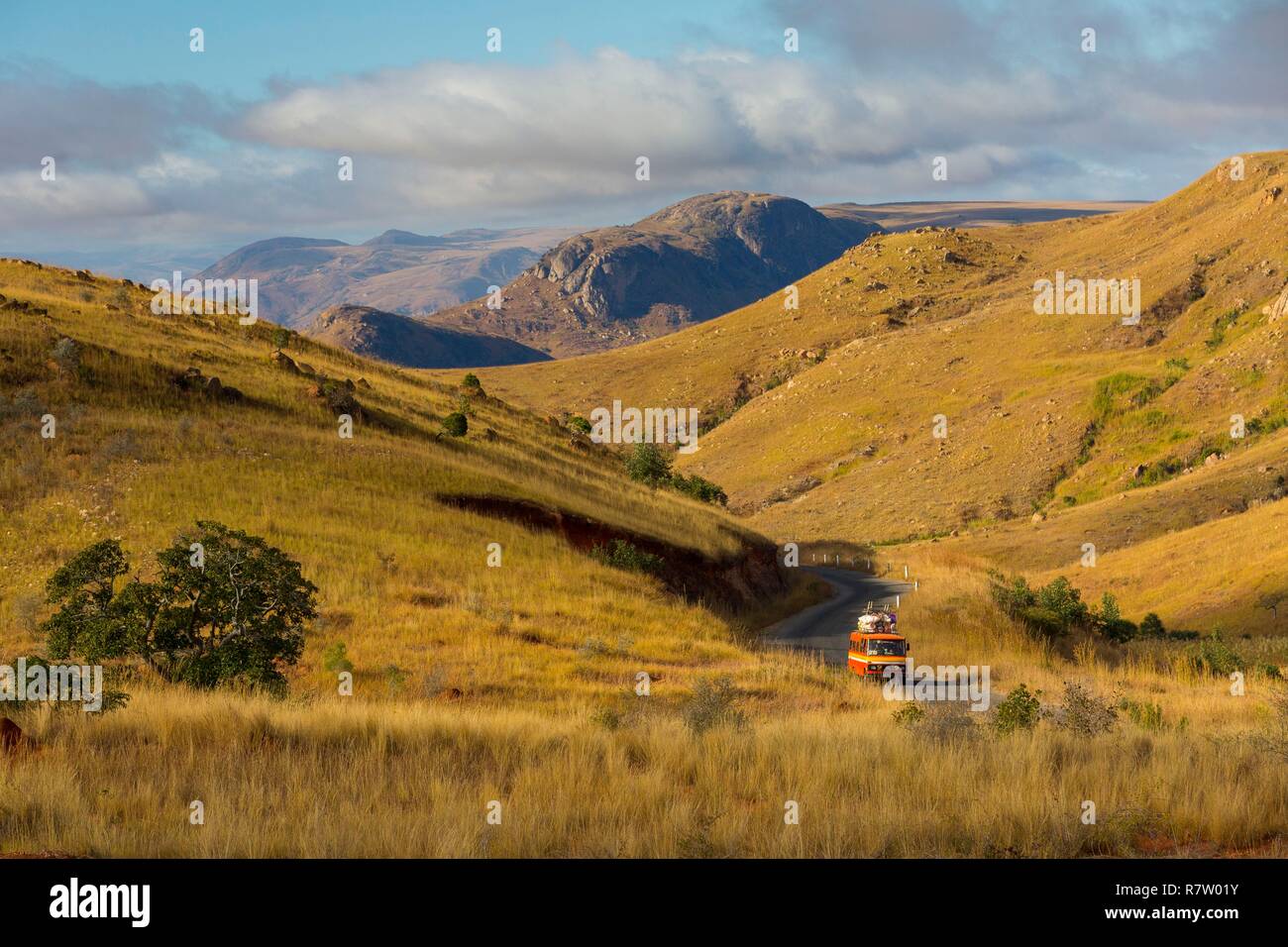 Madagascar, Ihorombe region, the National Highway 7, a bush taxi Stock ...