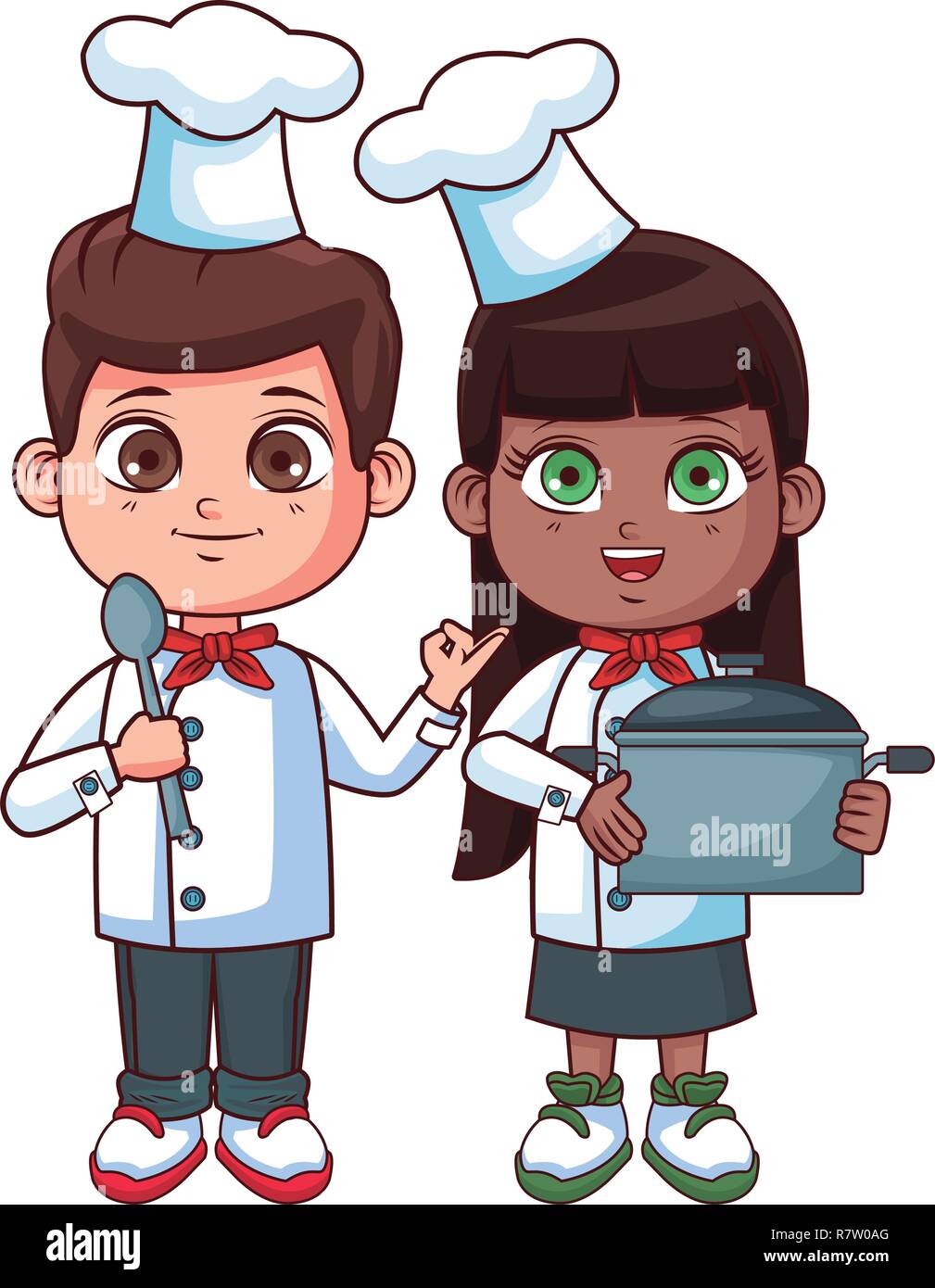 cute chef children cartoon Stock Vector Image & Art - Alamy