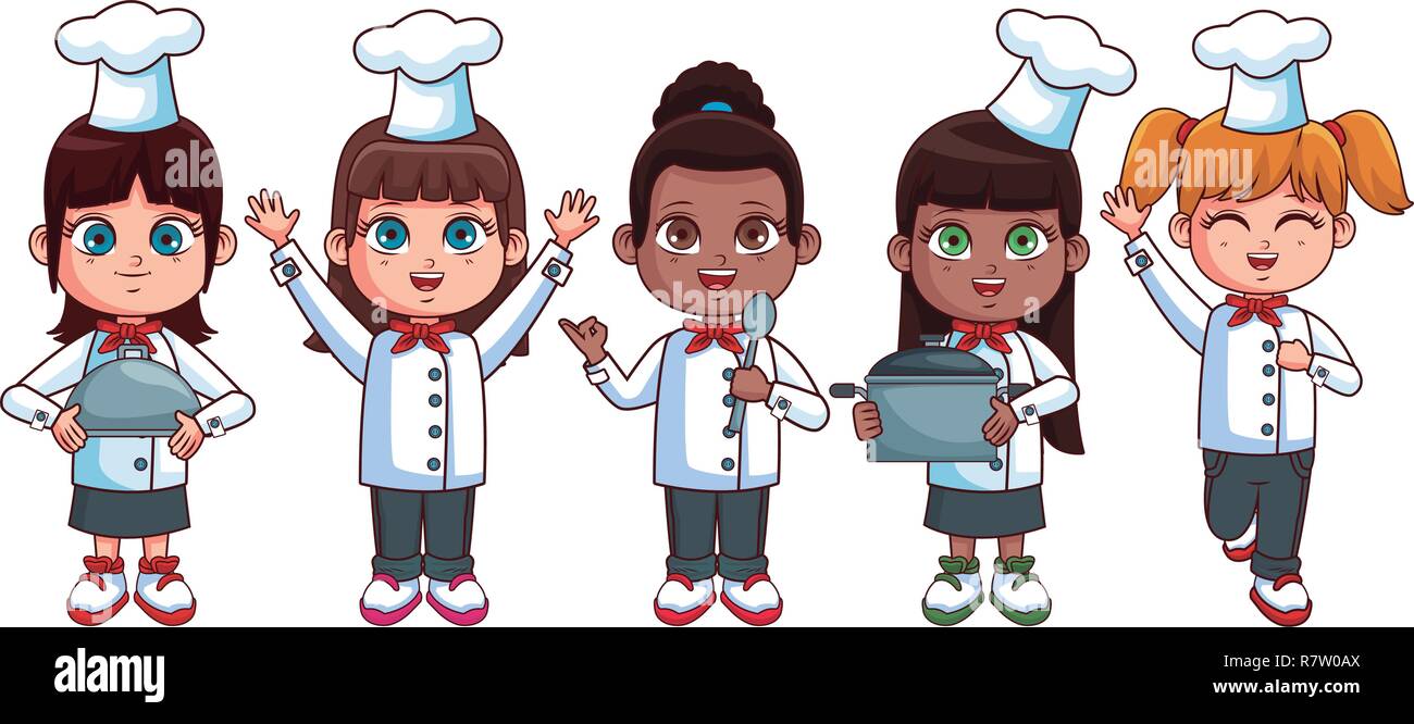 cute chef children cartoon Stock Vector Image & Art - Alamy
