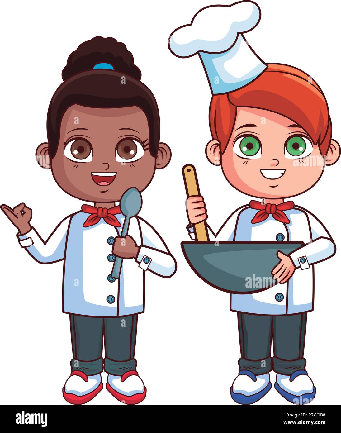 cute chef children cartoon Stock Vector Image & Art - Alamy