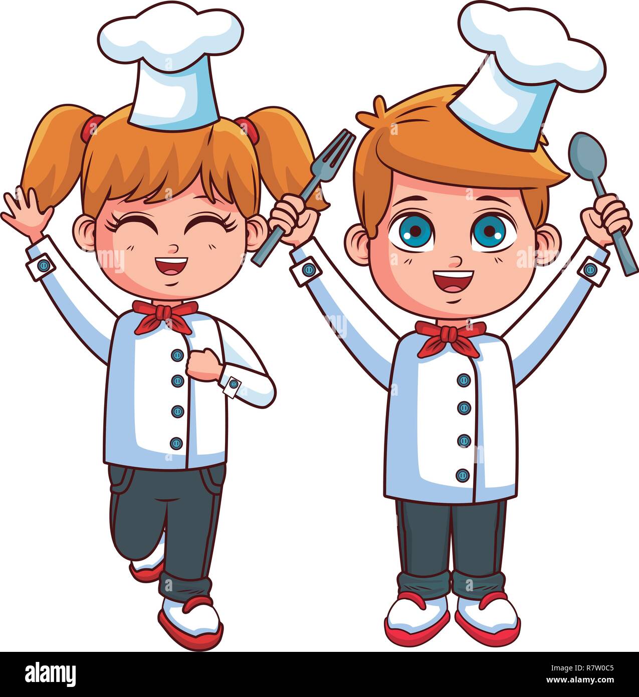 cute chef children cartoon Stock Vector Image & Art - Alamy