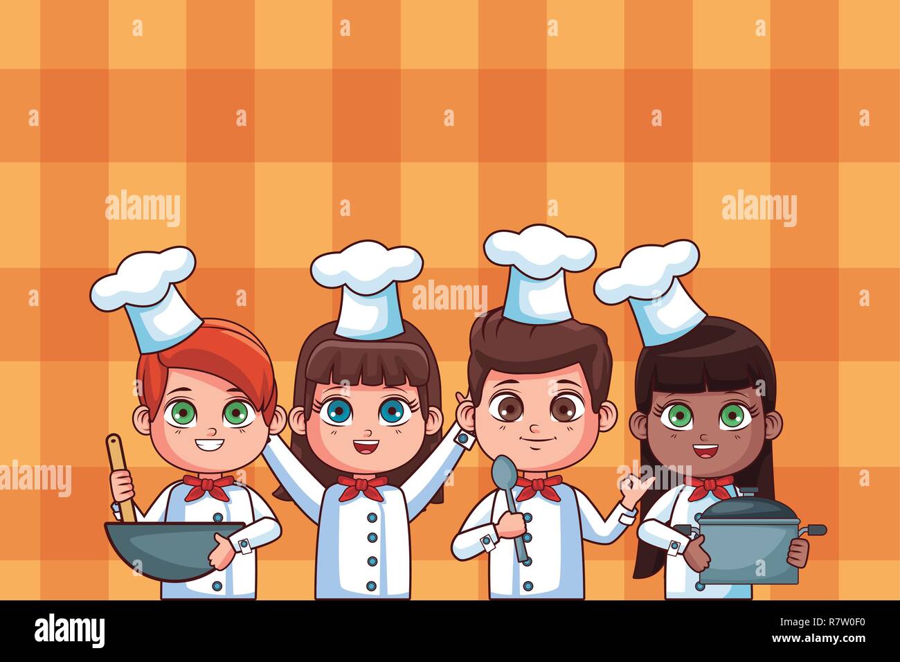 cute chef children cartoon Stock Vector Image & Art - Alamy