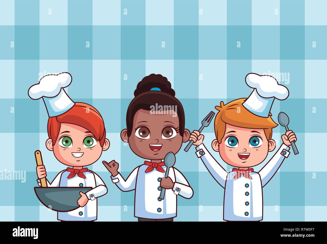 cute chef children cartoon Stock Vector Image & Art - Alamy