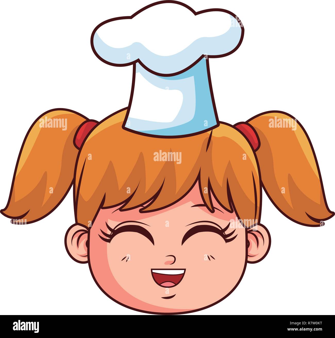 cute chef girl face cartoon Stock Vector Image & Art - Alamy